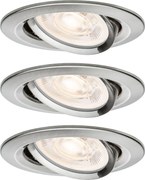 P 92417 LED vestavné svítidlo Nova Plus GU10 Flat IP65 93mm 3x4,9W 230V stmívatelné 2700K kov kartáčovaný - PAULMANN