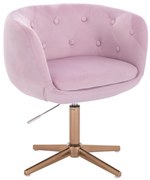 LuxuryForm DESIGN Otočné křeslo MONTANA VELUR na zlatém kříži - levandule