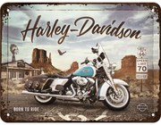 Postershop Plechová cedule: Harley-Davidson Route 66 Road King Classic - 20x15 cm