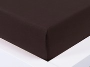XPOSE® Jersey prostěradlo Exclusive - tmavě hnědé 180x200 cm