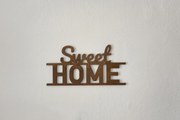 Lepy.cz Dřevěná dekorace na zeď Sweet home Velikost (šířka x výška): 20x10cm, Barevná varianta: Ořech