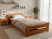 Postel Laura 90 x 200 cm, olše Rošt: S laťkovým roštem, Matrace: Matrace Sommera 18 cm
