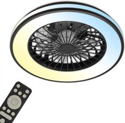 BRILO 3801015 LED stropní svítidlo s ventilátorem, 5 rychlostí, dálkový ovladač, CCT, černé - BRILO