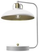 Stolní lampa Felix, 1x zlaté/bílé kovové stínítko, w/g