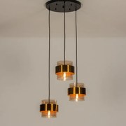 Závěsné svítidlo nad stůl Retro 70er Trio Round Champagne