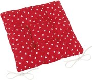 Bellatex Sedák Adéla prošívaný 40x40 cm Srdíčka Červená,Bílá