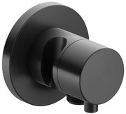 Keuco IXMO - Uzavírací a přepínací ventil pod omítku, 3 výstupy, s připojením a držákem sprchy, černý chrom kartáčovaný 59549131201