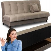 Rozkládací pohovka s funkcí spaní Dvoumístná béžová Lima