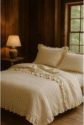 Béžové povlečení na dvoulůžko/prodloužené z bavlny Renforcé 240x220 cm Amalia Striped – Mila Home Luxury