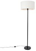 Stojací lampa černá s stínítkem bílým 50 cm - Simplo