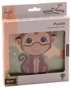 Jouéco The Wildies Family dřevěné mini puzzle Monkey