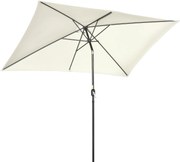 Zahradní slunečník Outsunny 195 cm x 295 cm s hliníkovým sloupem a nastavitelným úhlem, Anti-UV slunečník pro zahradní terasu Krémový | Aosom