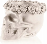 Skull Flowers světle béžový polyetylenový květináč 11 cm