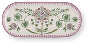 Pip Studio Lily & Lotus oválný tác 33,3x15,5cm, bílý (Porcelánový oválný tác)