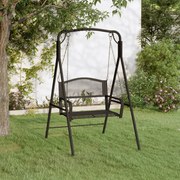 Zahradní houpačka 124 cm černá ocel 318832