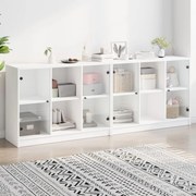 Knihovna s dvířky bílá 204 x 37 x 75 cm kompozitní dřevo 3206531