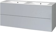 Mereo Mereo, Aira, koupelnová skříňka s keramickým umyvadlem 121 cm, bílá, dub, šedá, CN733