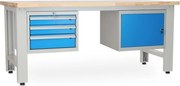 Dílenský stůl Solid OAK-31, 210 cm, 2 závěsné boxy, dub