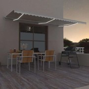Automatická markýza LED a senzor větru 600 x 300 cm krémová 3068972