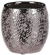 Keramický obal na květináč stříbrná Silver pr. 14 cm, stříbrná