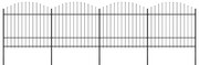 Zahradní plot s kopím nahoře ocelový 671 x 175 cm černý 277742