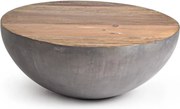 Šedý/v přírodní barvě kovový kulatý konferenční stolek ø 90 cm Lancaster – Bizzotto