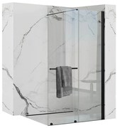 Posuvná bezrámová sprchová zástěna REA CORTIS 120 cm, černá/transparent - bez vaničky