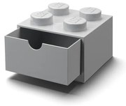 Šedý stolní box se zásuvkou LEGO® Brick, 15,8 x 11,3 cm