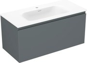 Mexen Orio, koupelnová skříňka 100 cm s umyvadlem Vela, 1 zásuvka, grafitová matná/bílá matná, 91A10-10047-1-BF66-W23M01