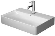 Duravit DuraSquare - Umyvadlo nábytkové Compact, 60x40 cm, s 1 otvorem pro baterii, DuraCeram, alpská bílá 2356600071