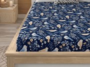 Prostěradlo z mikrovlákna DENIM BIRDS modré 90x200 cm