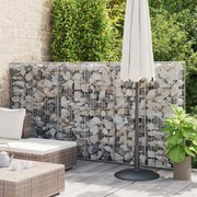 Gabionová zeď s víky z pozinkované oceli 100 x 20 x 150 cm 143579