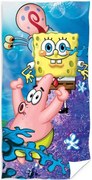 Dětská plážová osuška SpongeBob s Garym a Patrikem - 100% bavlna - 70 x 140 cm
