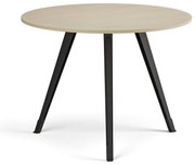 Konferenční stůl PRIMO ZEN, průměr 100 cm, černá podnož, bříza