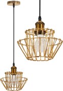 Toolight - Závěsné svítidlo E27 60W APP942-1CP Set 36cm, retro zlatá, OSW-07005