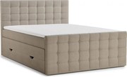 Béžová boxspring postel s úložným prostorem 160x200 cm Tasca – Maison de Rêve