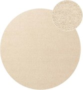 Béžový ručně tkaný vlněný kulatý koberec ø 160 cm Puristic Knots – Elle Decoration