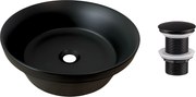 Comad Keramické umyvadlo na desku UN-MADA-MB 40x40 + výpusť Click-Clack, černá mat