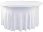 Elastický ubrus SKIRTING na kulatý stůl 152 cm Barva ubrusu: BÍLÁ / WHITE