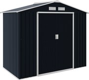 Zahradní domek Outsunny 2,42 m², zahradní domek s pultovou střechou, posuvné dveře, základna, 213 x 130 x 185 cm, zahradní kůlna z pozinkované oceli,