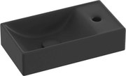 Ravak Veda 400 - Umývátko 41x22 cm, bez přepadu, otvor pro baterii vpravo, matná černá XJXPD240000