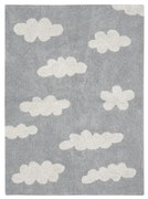 Šedý pratelný ručně tkaný dětský koberec s příměsí bavlny 120x160 cm Clouds Grey – Lorena Canals