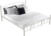 Postel kovová s lamelovým roštem, 180x200, bílá, BRITA NEW Kondela 0000352192
