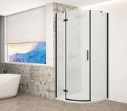 Gelco Trinity - Sprchový kout čtvrtkruhový 90x90 cm, levé, matné sklo/černá GT6590ML-B