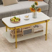Costway Obdélníkový konferenční stolek Moderní pohovka Accent Table White