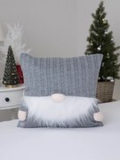 MK Lůžkoviny Pletený vánoční povlak na polštář 40 × 40 cm - Šedý skřítek
