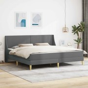 Rám postele s matrací s čelo Tmavě šedá 180 x 200 cm Polyester 3414750