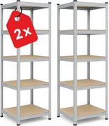Regál 180x40x40 cm zinkovaný 5-policový, nosnost 875 kg - 2ks