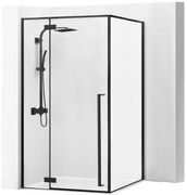 Sprchový kout REA FARGO 90/zástěna x 120/dveře cm, černý matný/transparent - bez vaničky