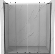 Mexen Velar Duo, posuvné dveře do otvoru 170x200 cm, 8mm čiré sklo, grafitová matná, 871-170-000-02-66